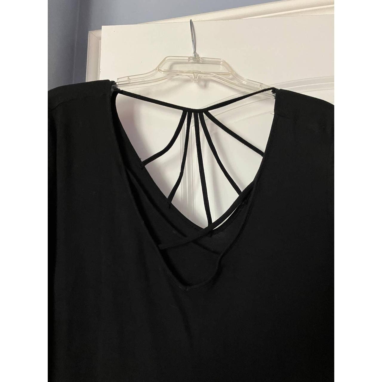 Lane Bryant Black Blouse With Top And Back Straps Depop