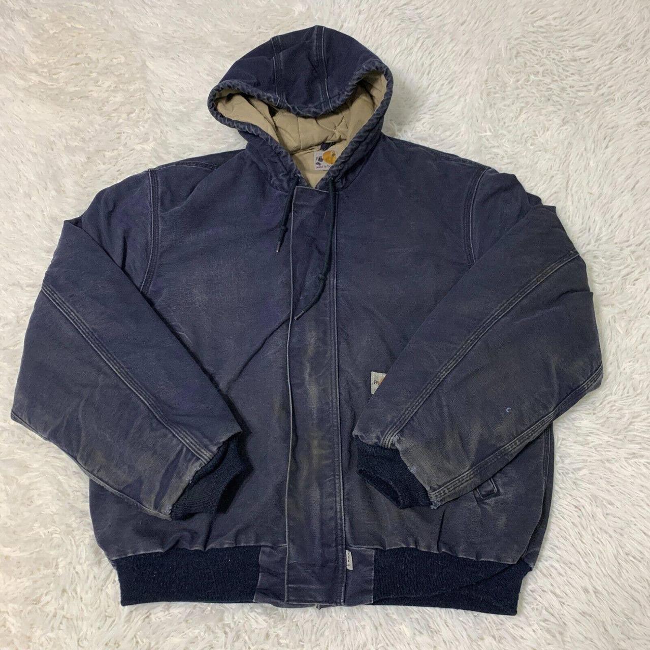 Carhartt FR Jacket Large Blue USA Flame Resistant... - Depop