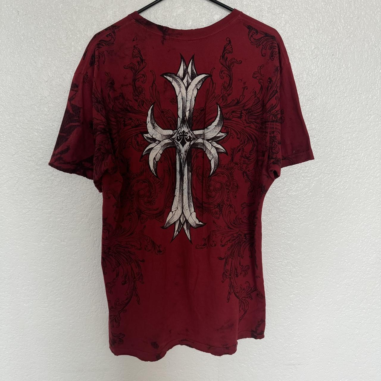 red affliction shirt. tagged xxl. length- 30.5... - Depop