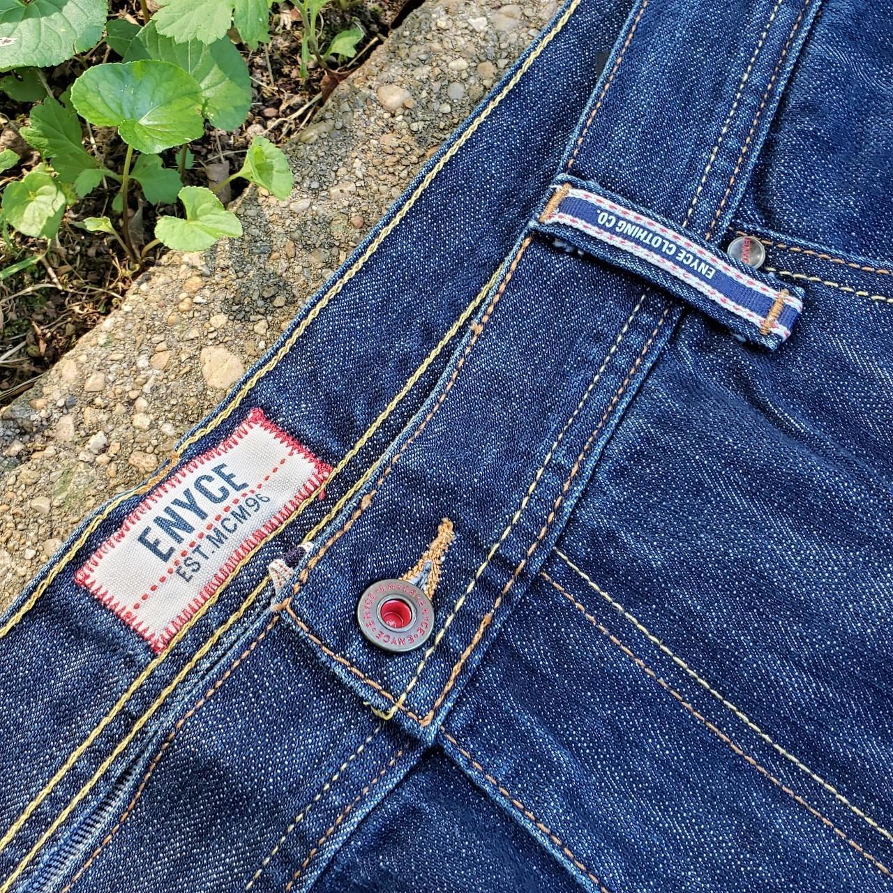 Enyce massive baggy oversized embroidered raw denim... - Depop