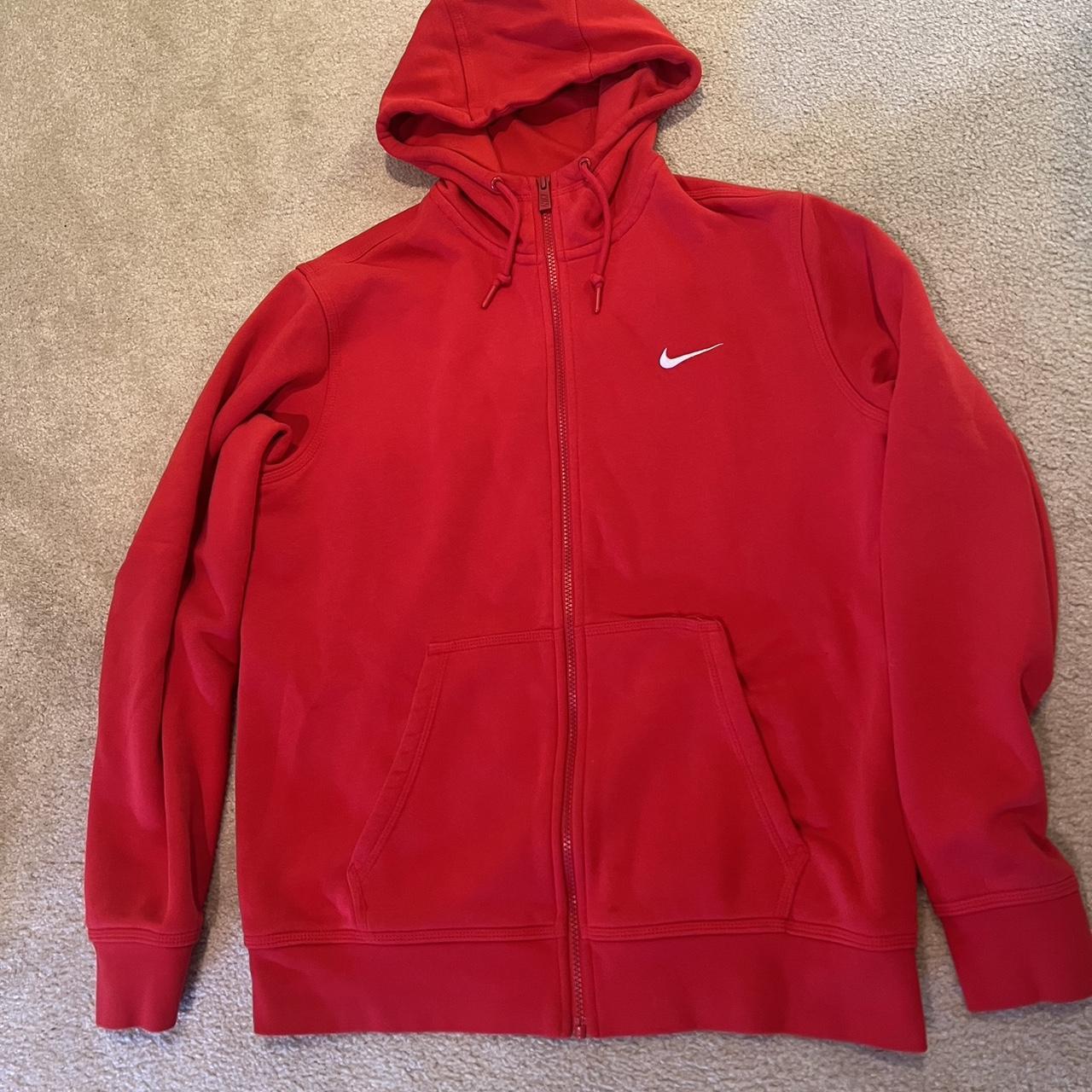 Red Nike zip up - Depop