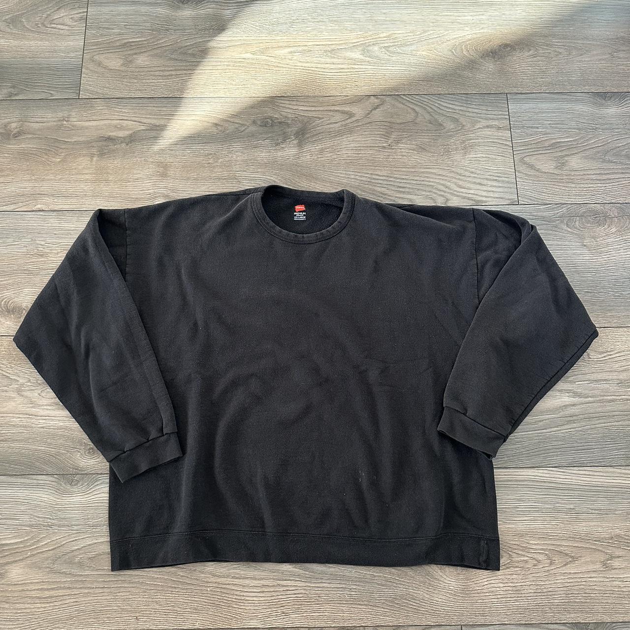 Vintage Hanes black sweatshirt Size:2XL Worn... - Depop