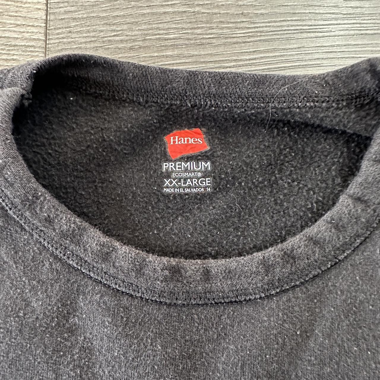 Vintage Hanes black sweatshirt Size:2XL Worn... - Depop