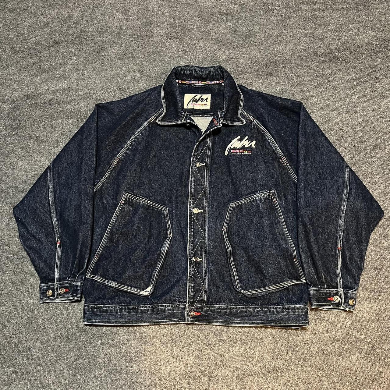 FUBU Men's Blue and Navy Jacket | Depop