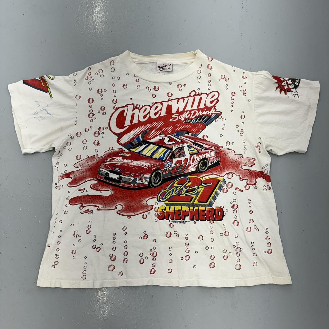 Vintage 90s Morgan Shepherd Cheerwine Racing Nascar... - Depop