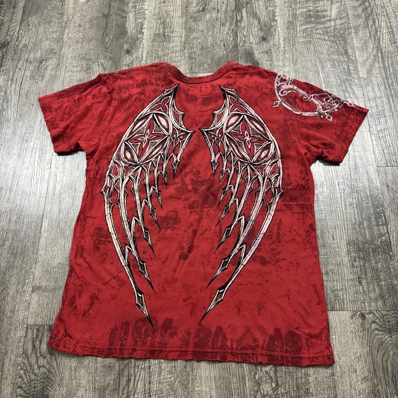 Affliction Cross Wings T Shirt Grunge Goth Cyber... - Depop