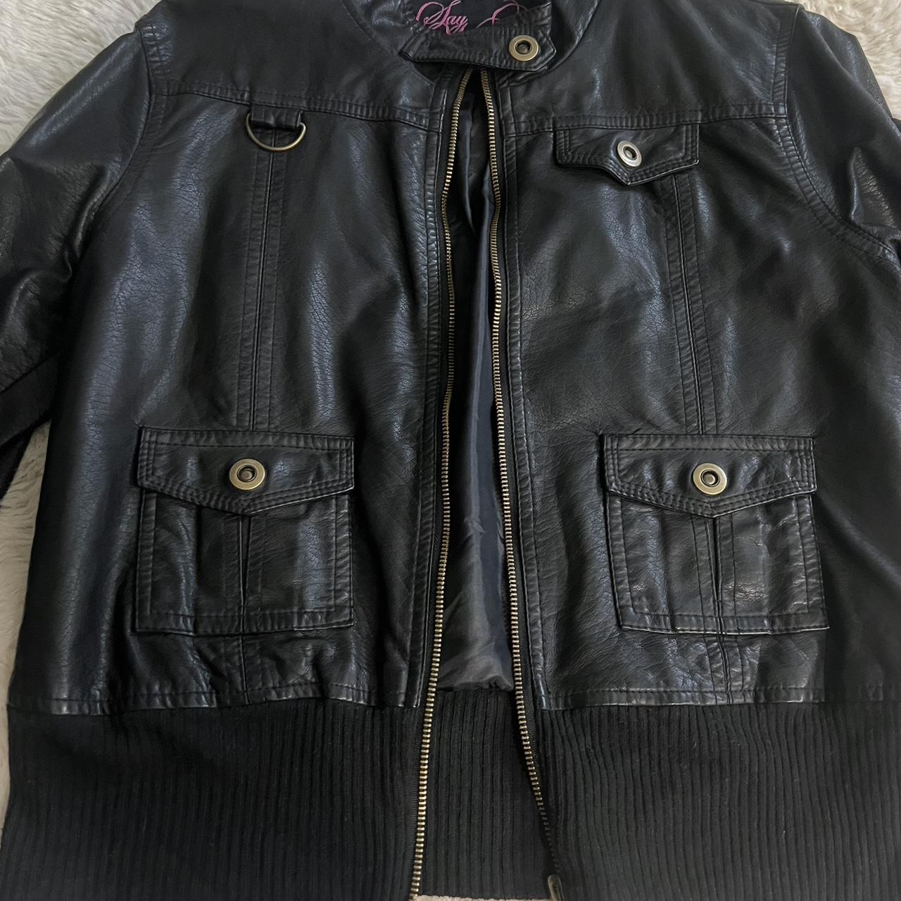 vintage leather jacket brand knew with tags retail -58 - Depop