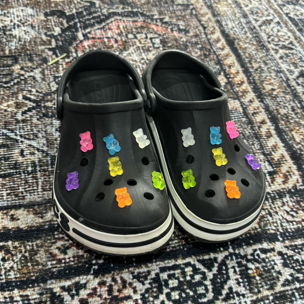 Crocs with jelly bear charms size women’s 6 men’s 4 - Depop