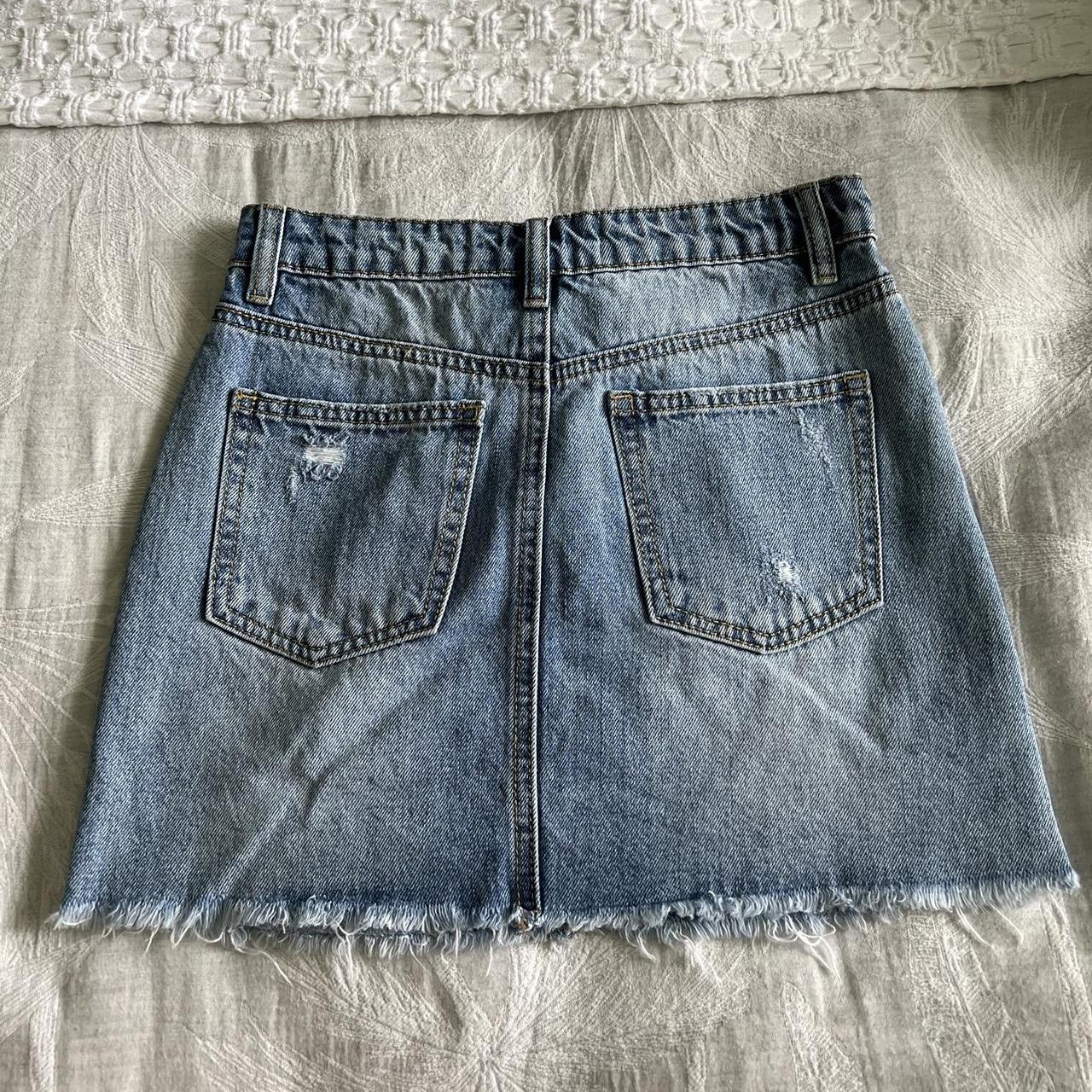 supré mini denim skirt, size 6. only worn once.... - Depop