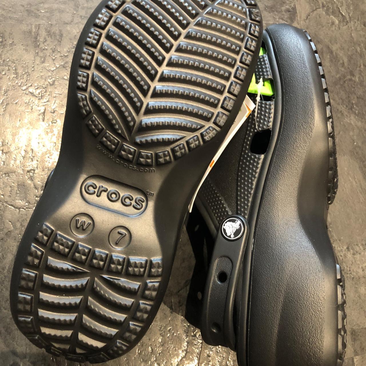 Crocs platform clog size 5 black brand new with... - Depop