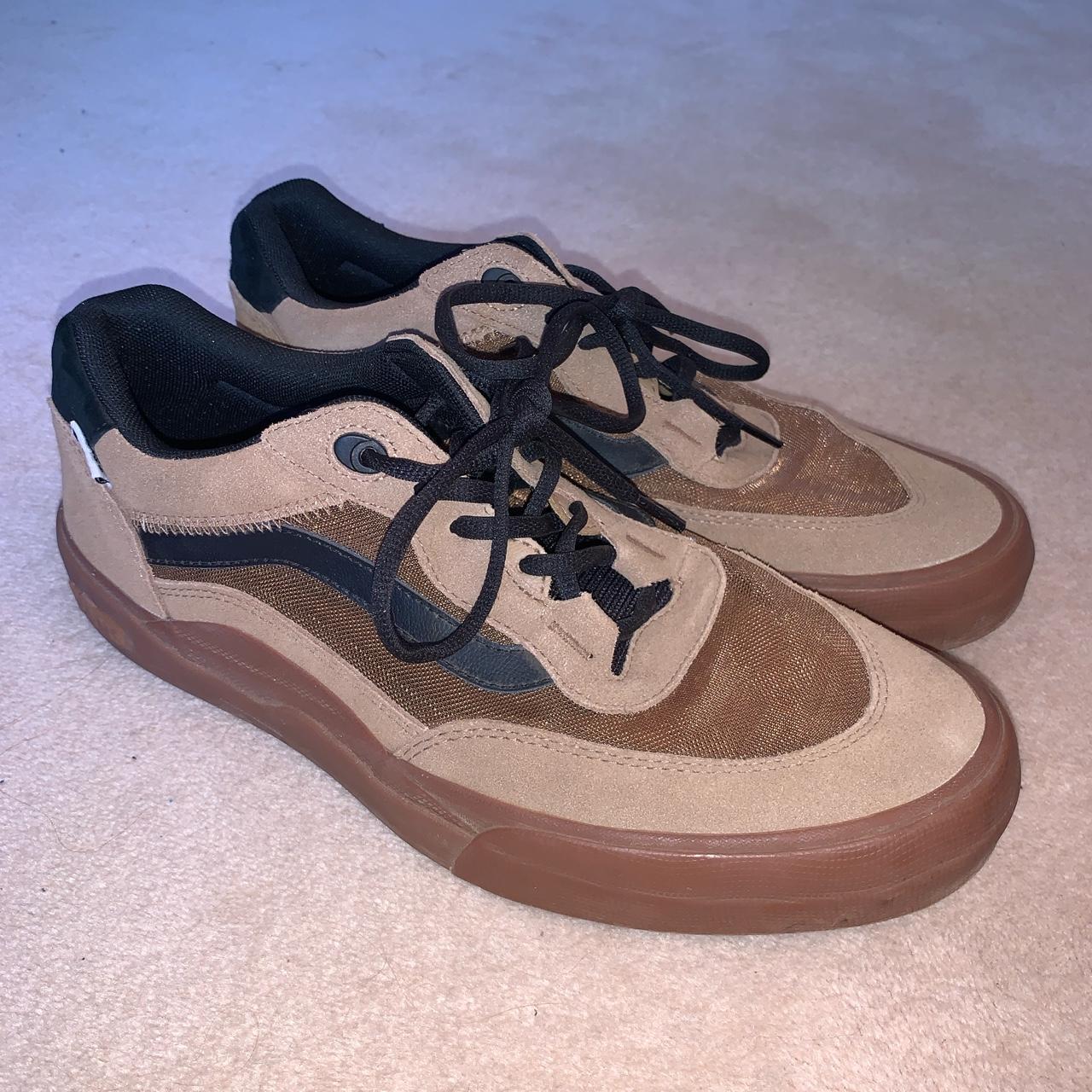 Vans Men's Tan and Black Trainers | Depop