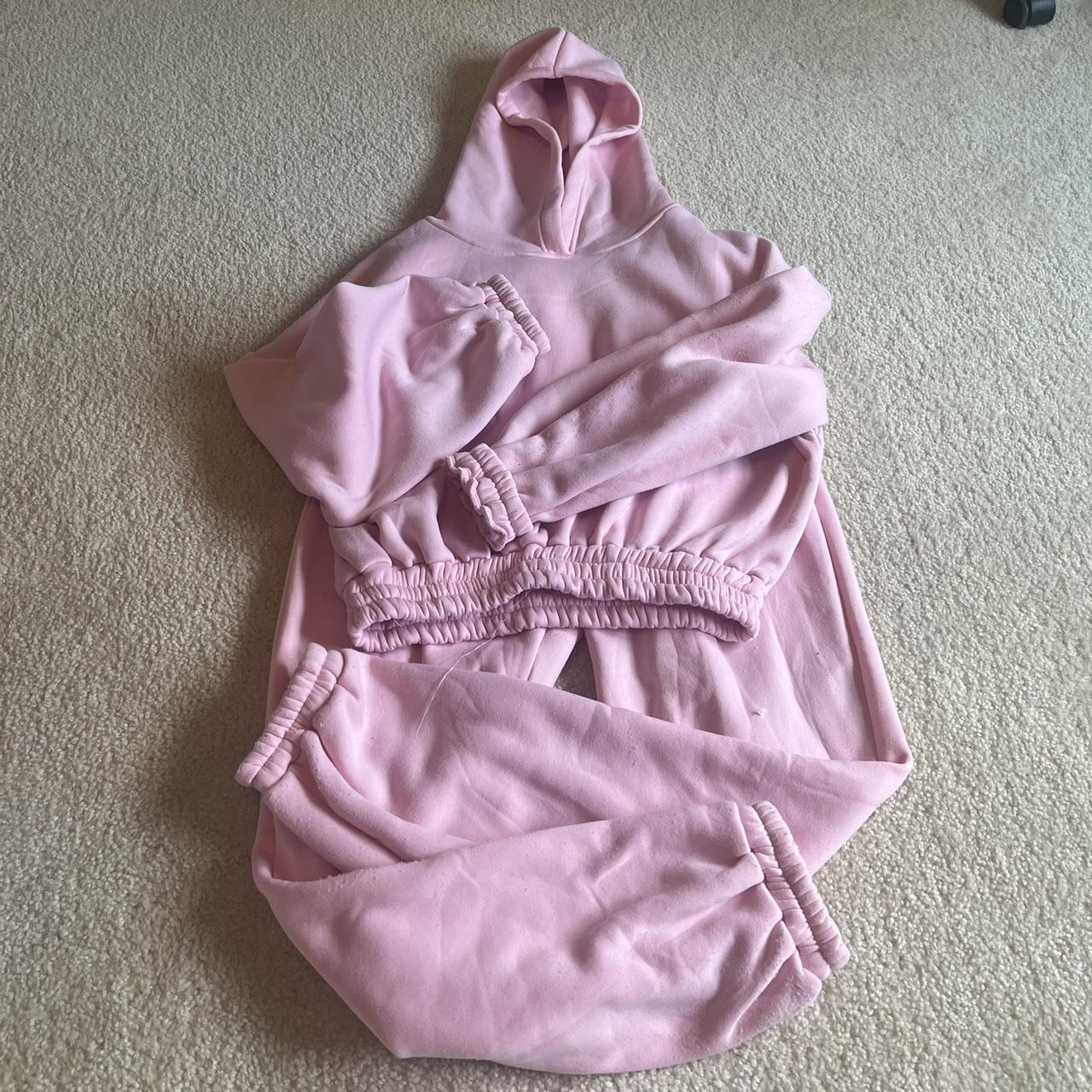 Pink lounge sweat set Size large, but would fit a... | Depop