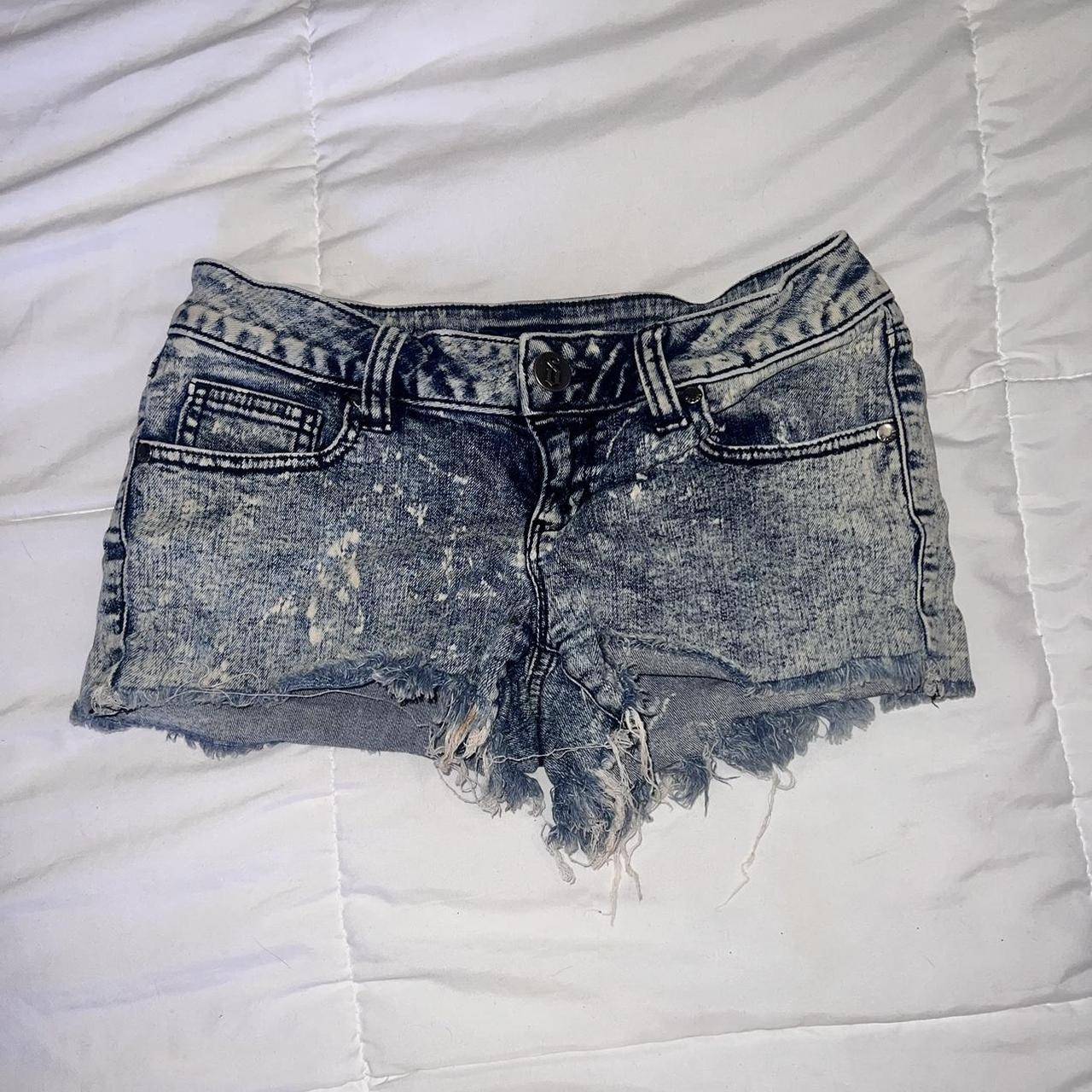 Micro low rise decree acid wash shorts. - Depop