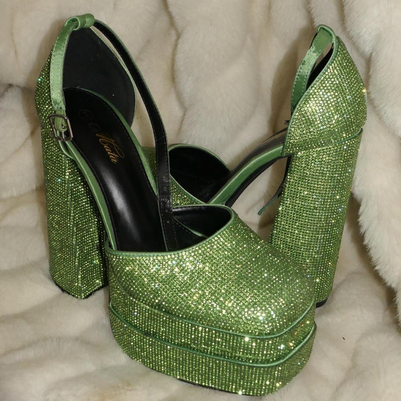 Dazzling Green Platform heels to dance the night... - Depop