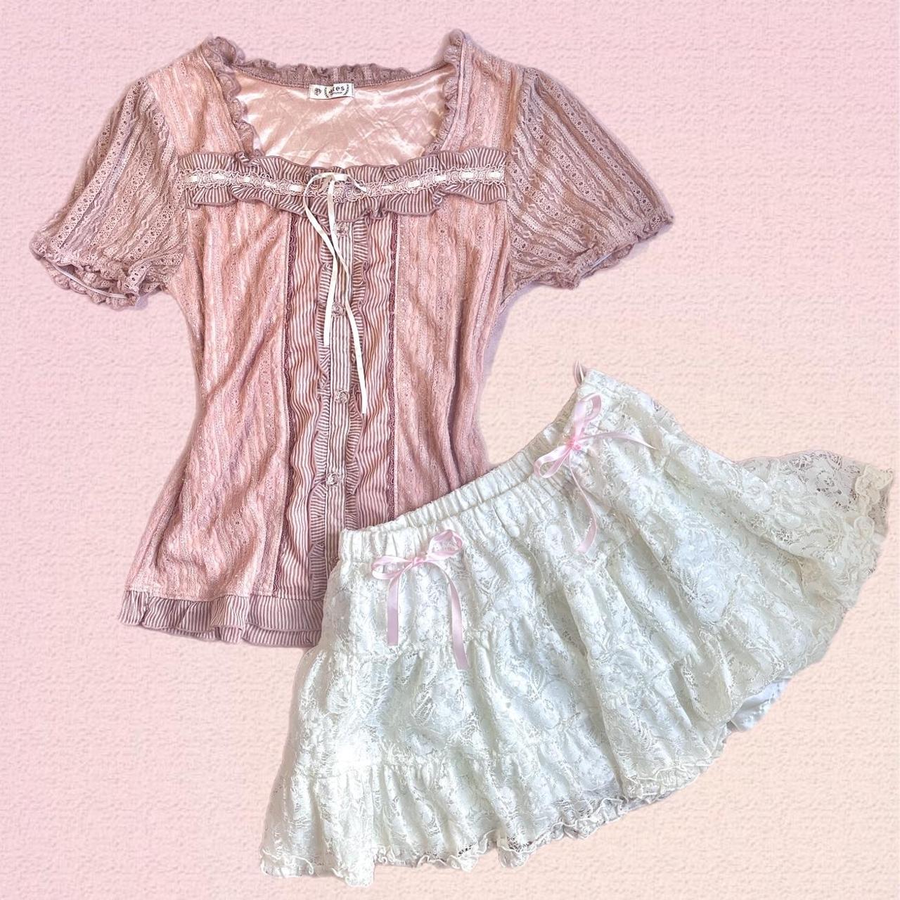 ꀾ'꒱°˖ Tiered Lace skirt, ruffle cake mini... - Depop