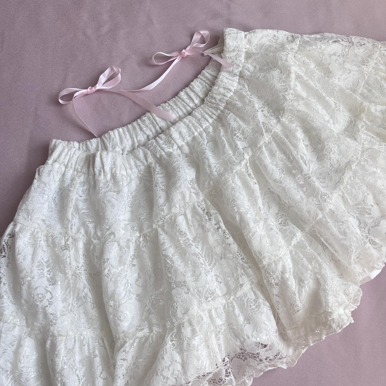 ꀾ'꒱°˖ Tiered Lace skirt, ruffle cake mini... - Depop