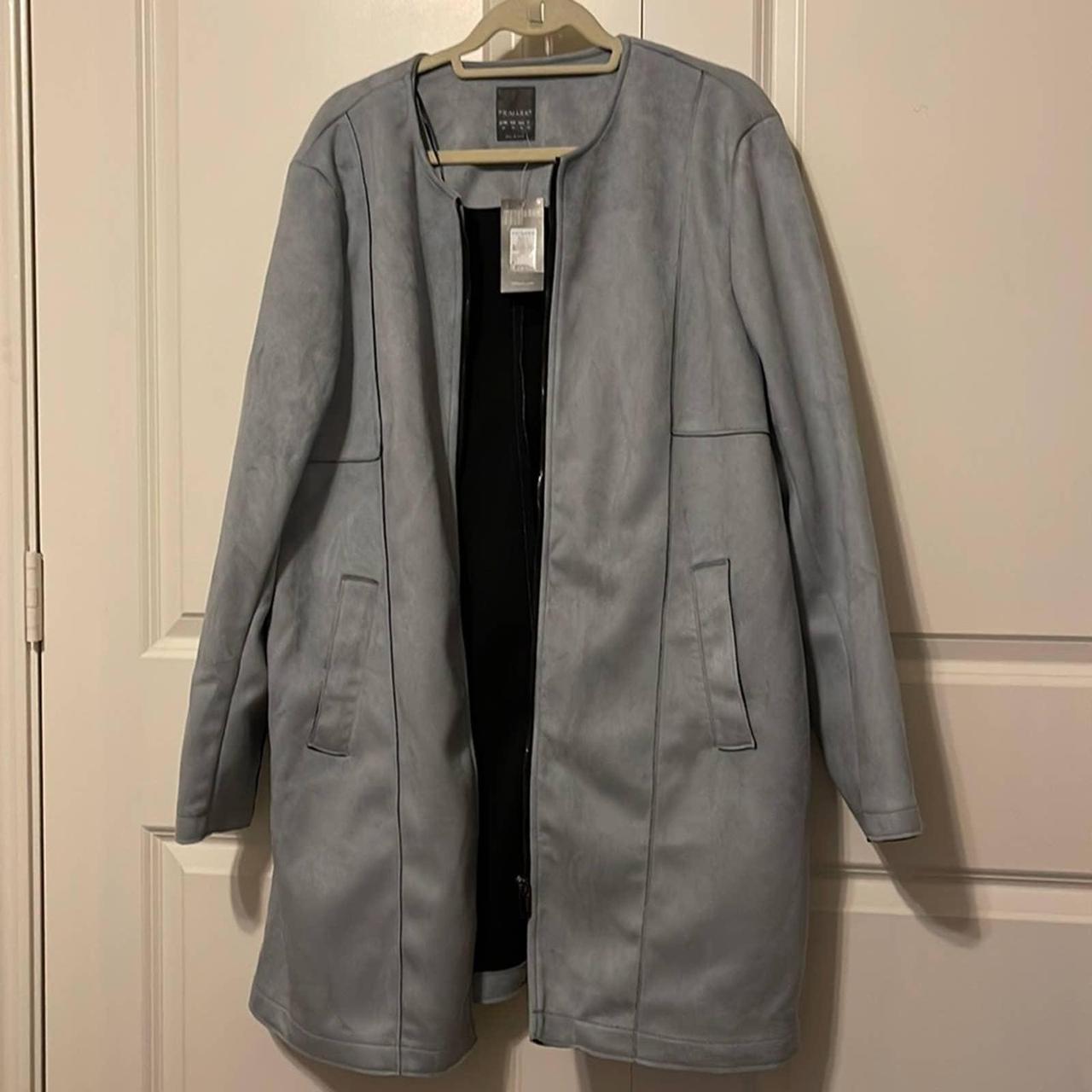 Primark light blue zip up long jacket. Size 16. 2... - Depop