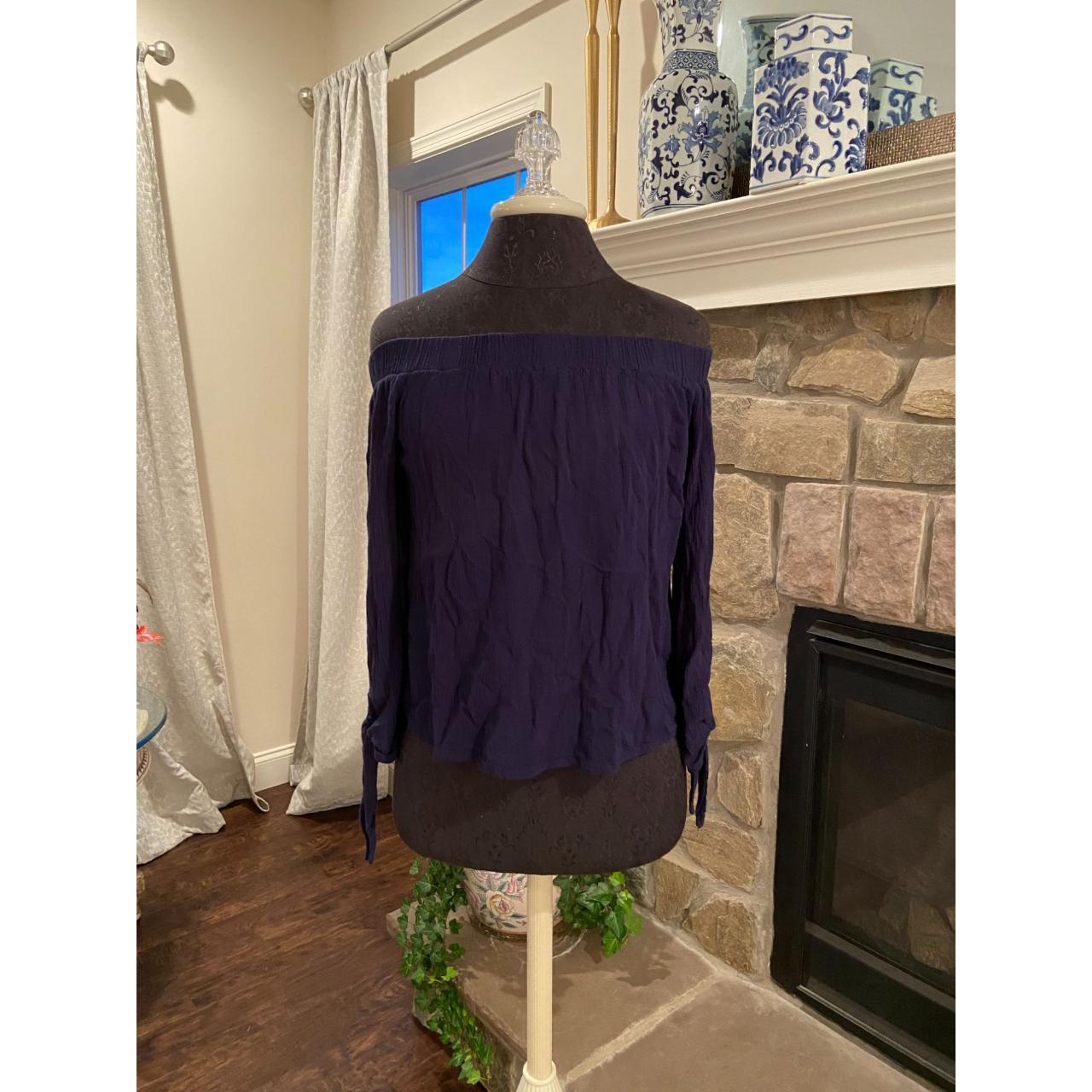 Style Envy Navy Blue off the shoulder shirt (Size... - Depop