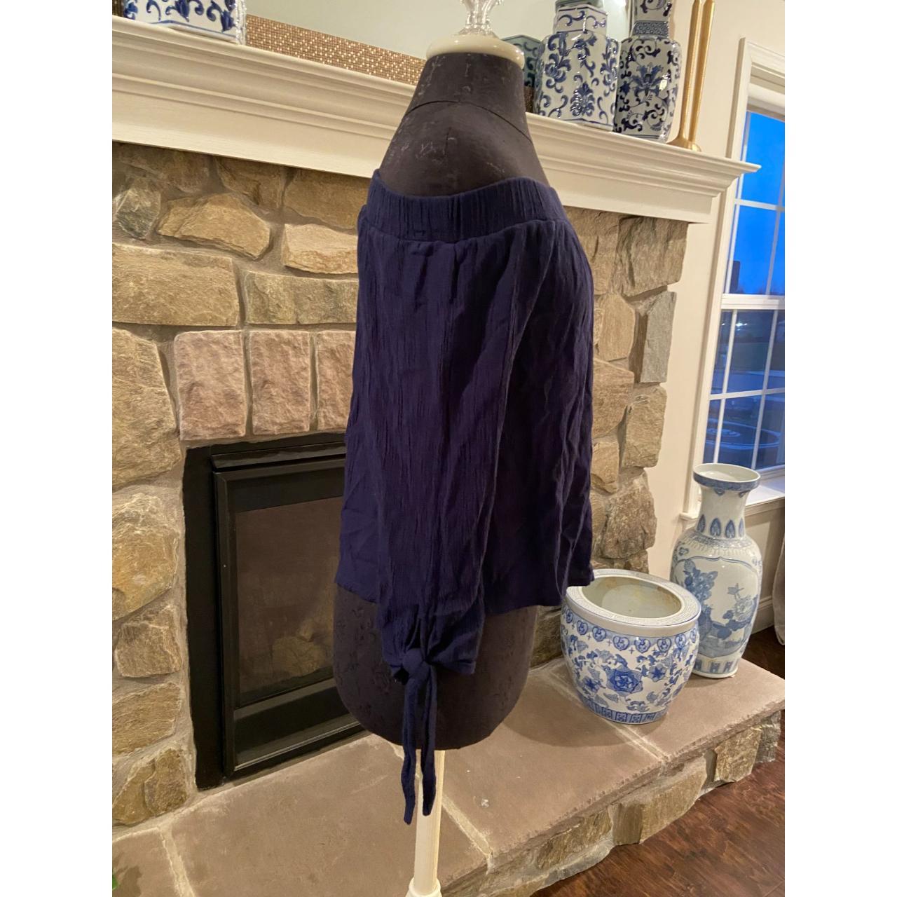 Style Envy Navy Blue off the shoulder shirt (Size... - Depop
