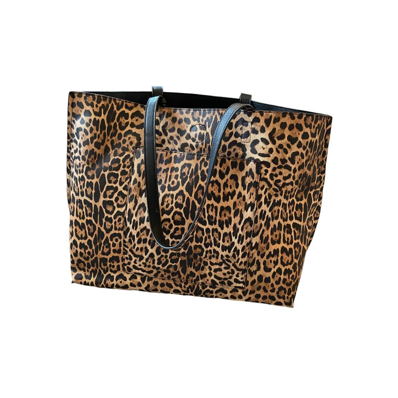 Leopard Print Large Tote with attached bag (magnetic... - Depop