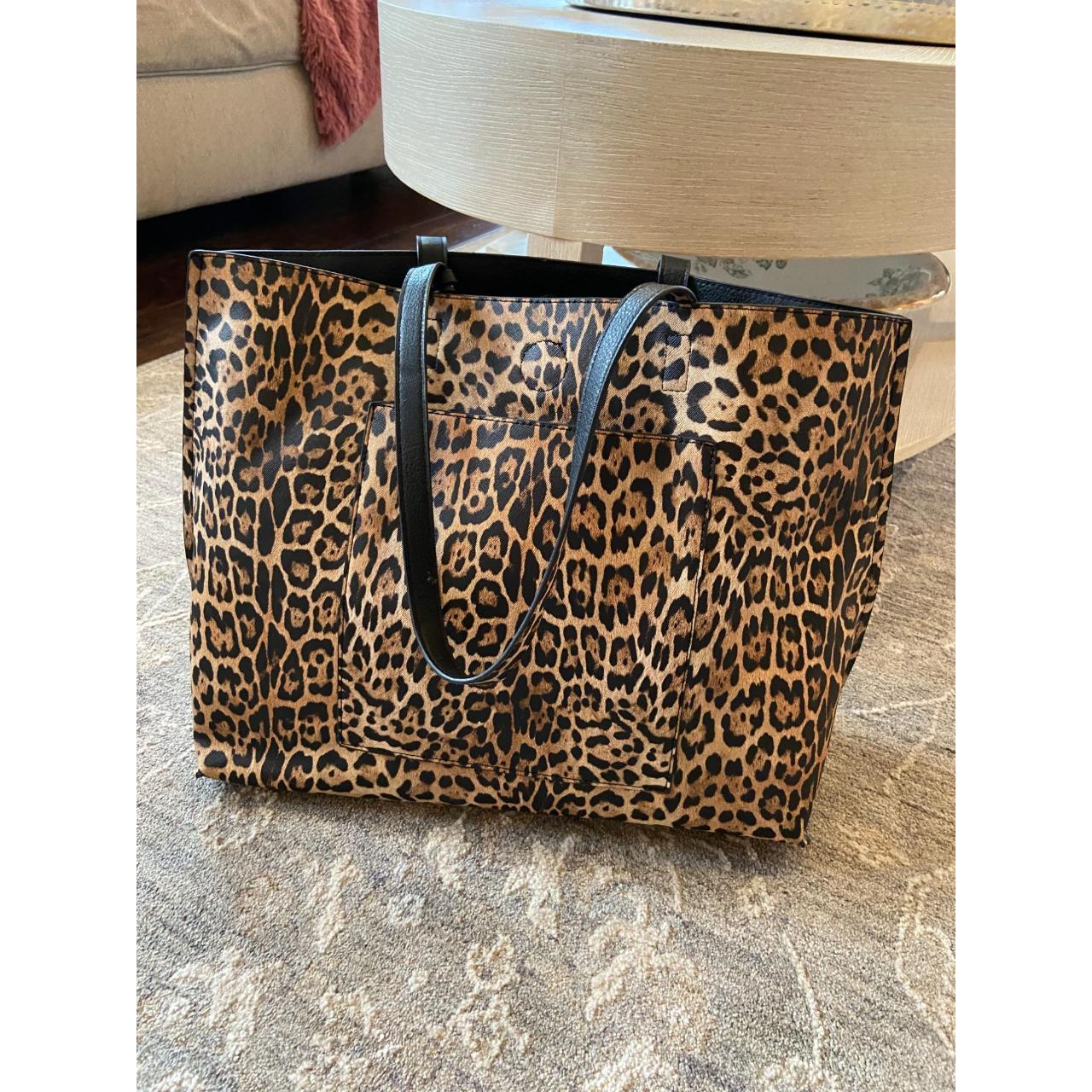 Leopard Print Large Tote with attached bag (magnetic... - Depop