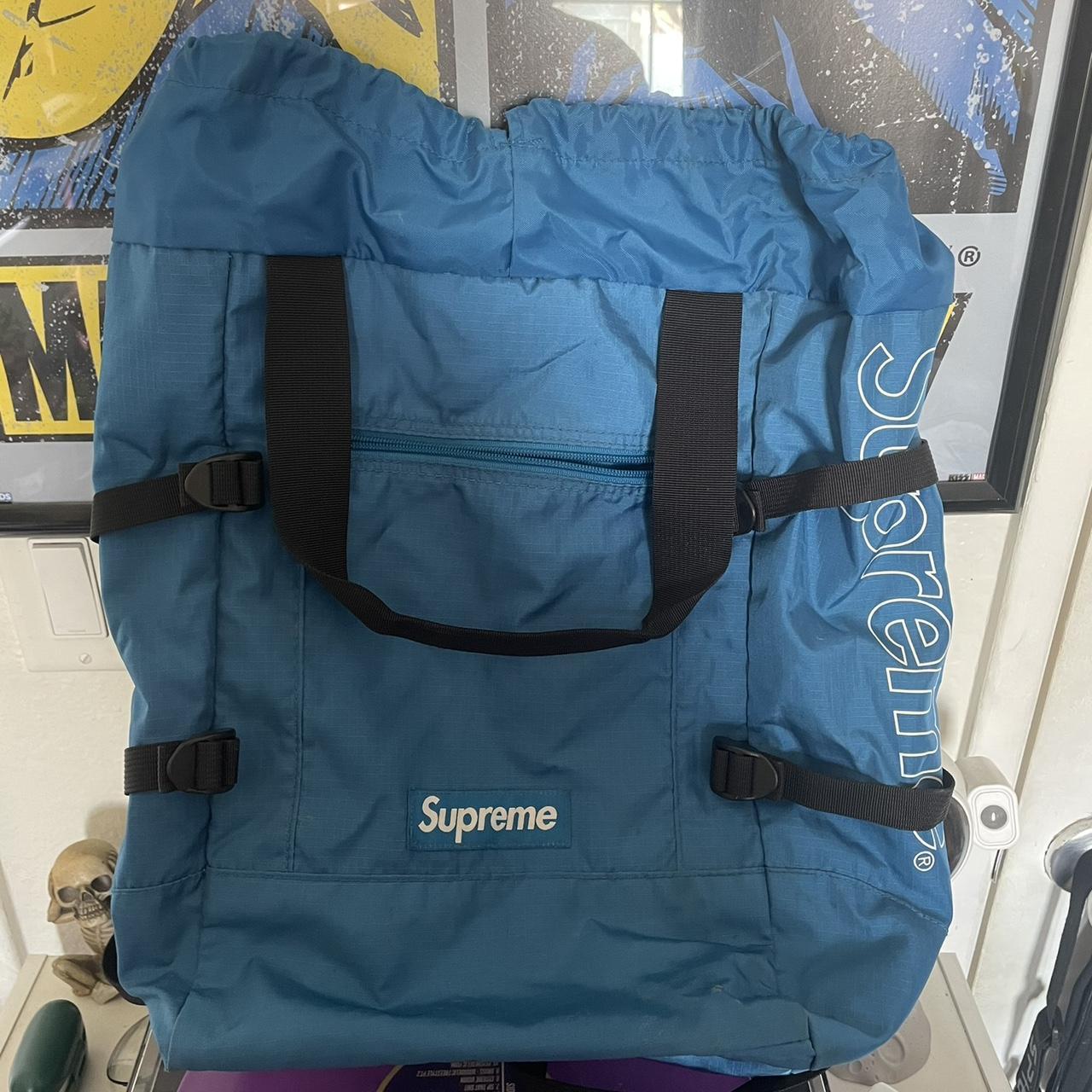 Royal blue supreme tote backpack Shoot me a... - Depop