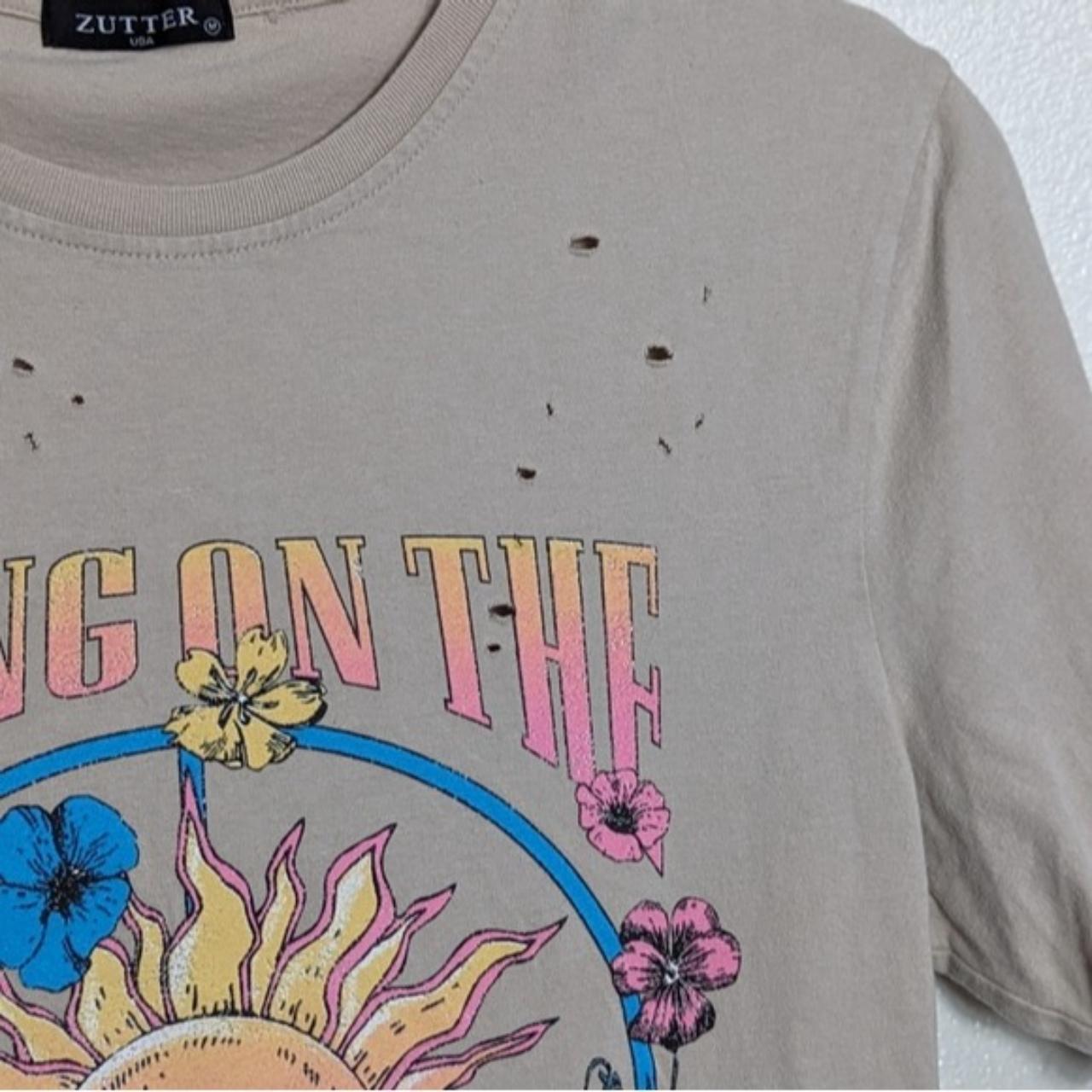 ZUTTER Women's M Distressed Graphic T-shirt BRING ON... - Depop