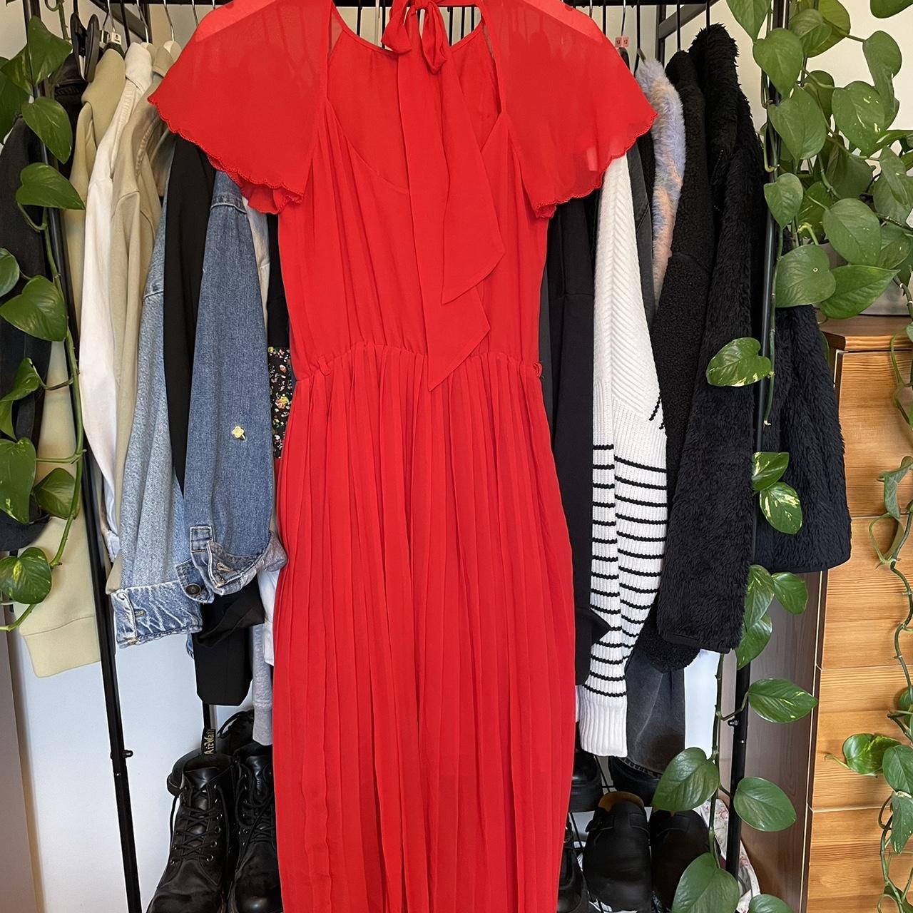 Warehouse red floaty dress. Size 8. Absolutely love... - Depop