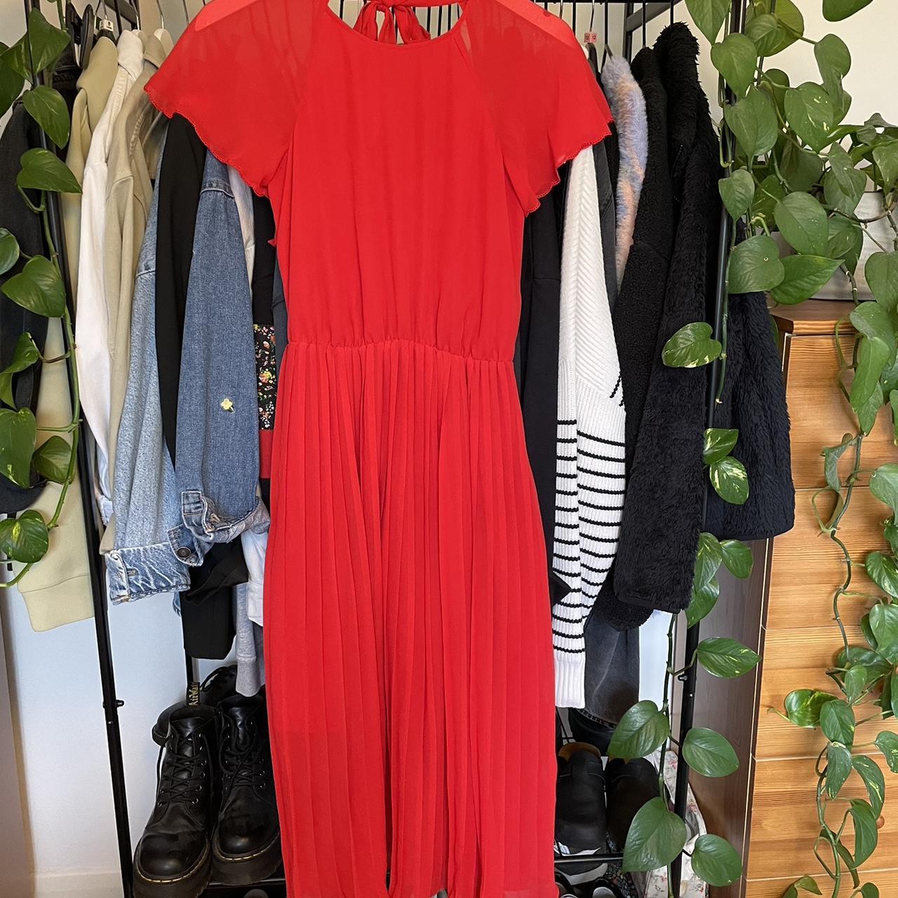 Warehouse red floaty dress. Size 8. Absolutely love... - Depop