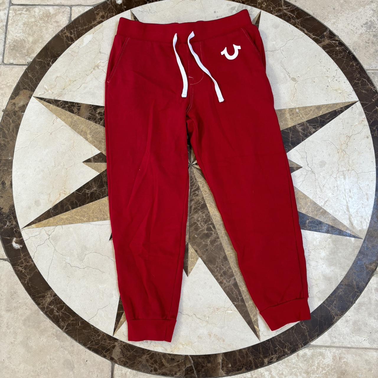 red true religion sweats. worn once or twice. good... - Depop