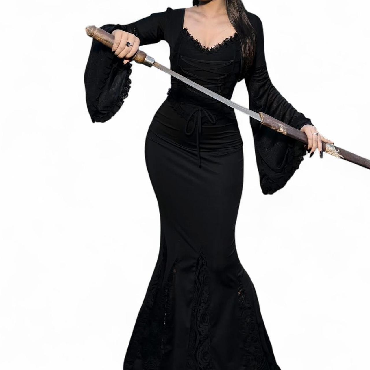 🖤 Morticia Addams Inspired Gothic Dress Brand new |... | Depop