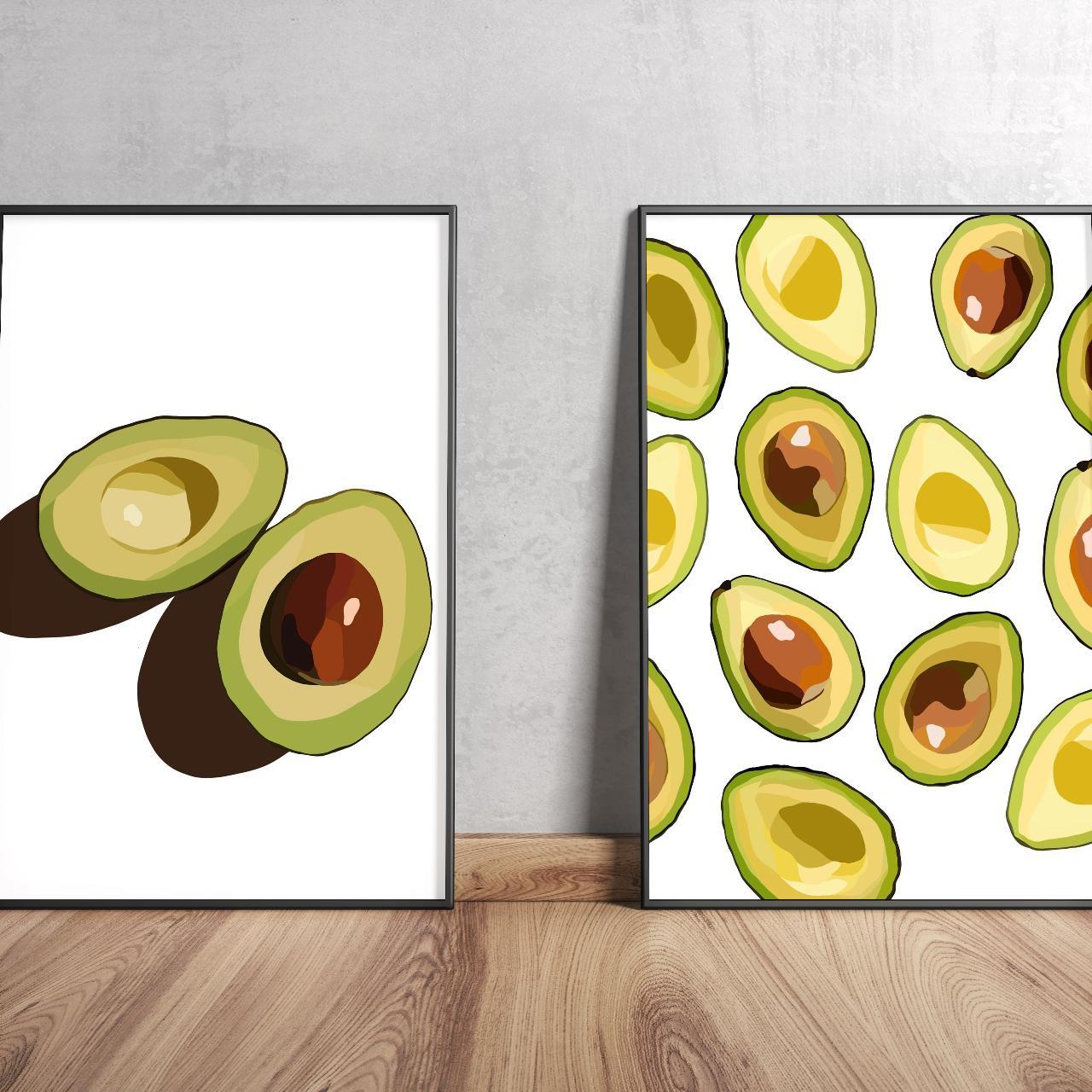 Set of 2 Avocado Posters A4 size Printed on... - Depop