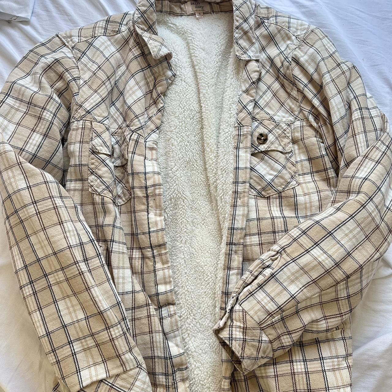oversized flannel with fluffy inside perfect for... - Depop