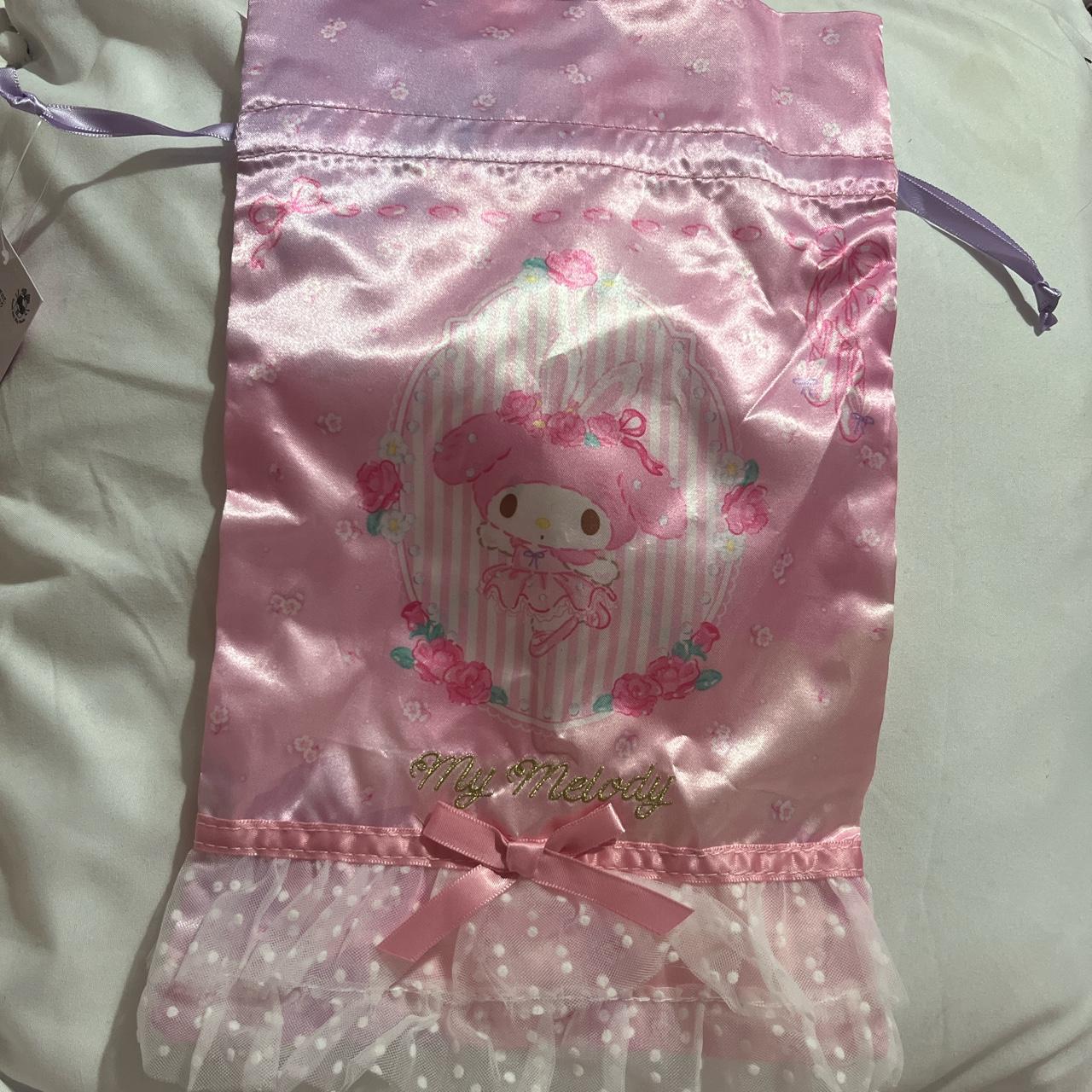 🌸 my melody ribbon lace drawstring bag... - Depop
