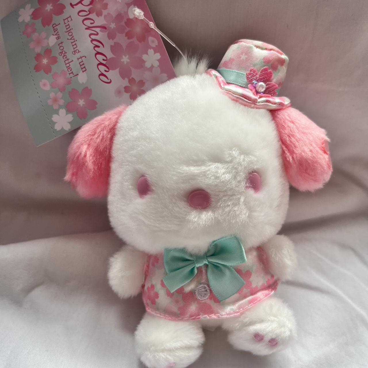 🤍 Pochacco sanrio Sakura Dress Plush Mascot Holder... - Depop