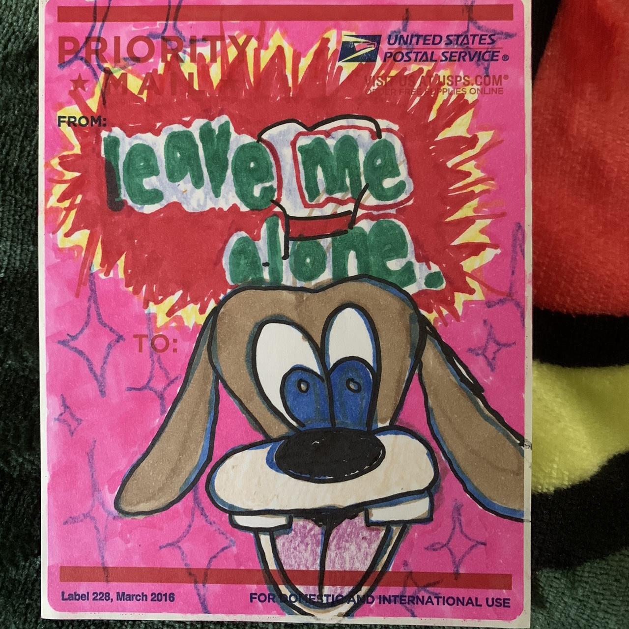 ‘leave me alone.’ goofy diy sticker made by me! this... - Depop