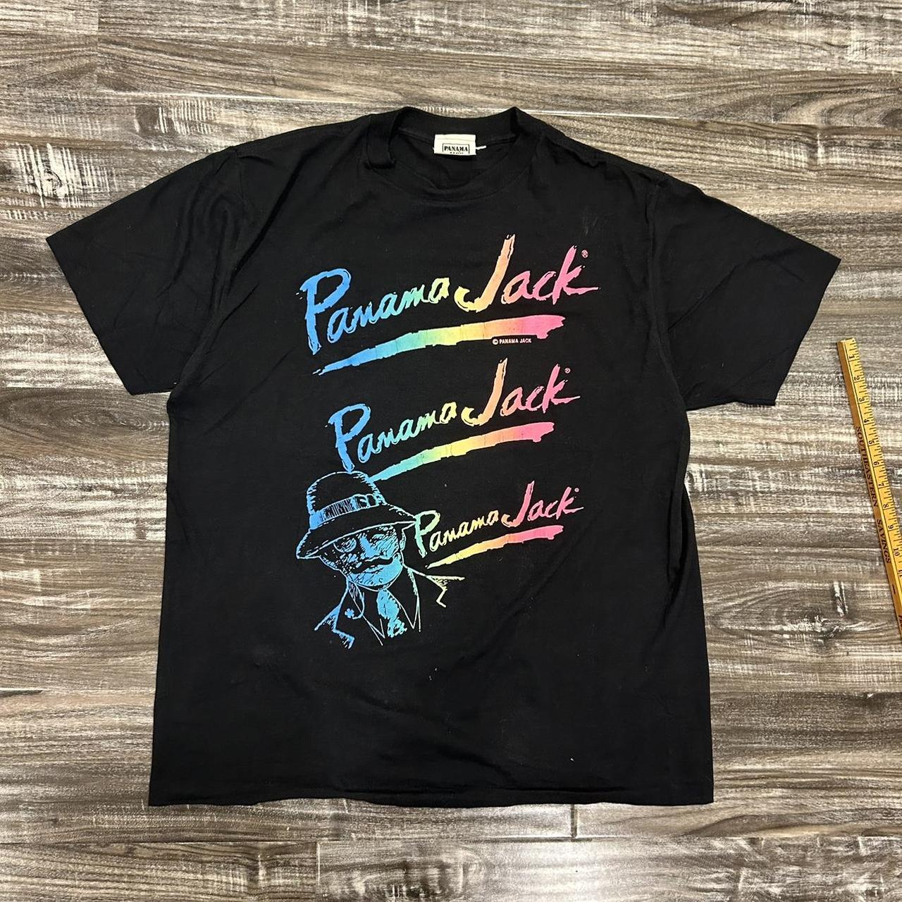 Vintage 80s XL Panama Jack Black Single Stitch... | Depop