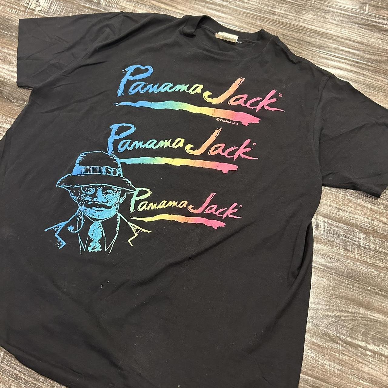 Vintage 80s XL Panama Jack Black Single Stitch... | Depop