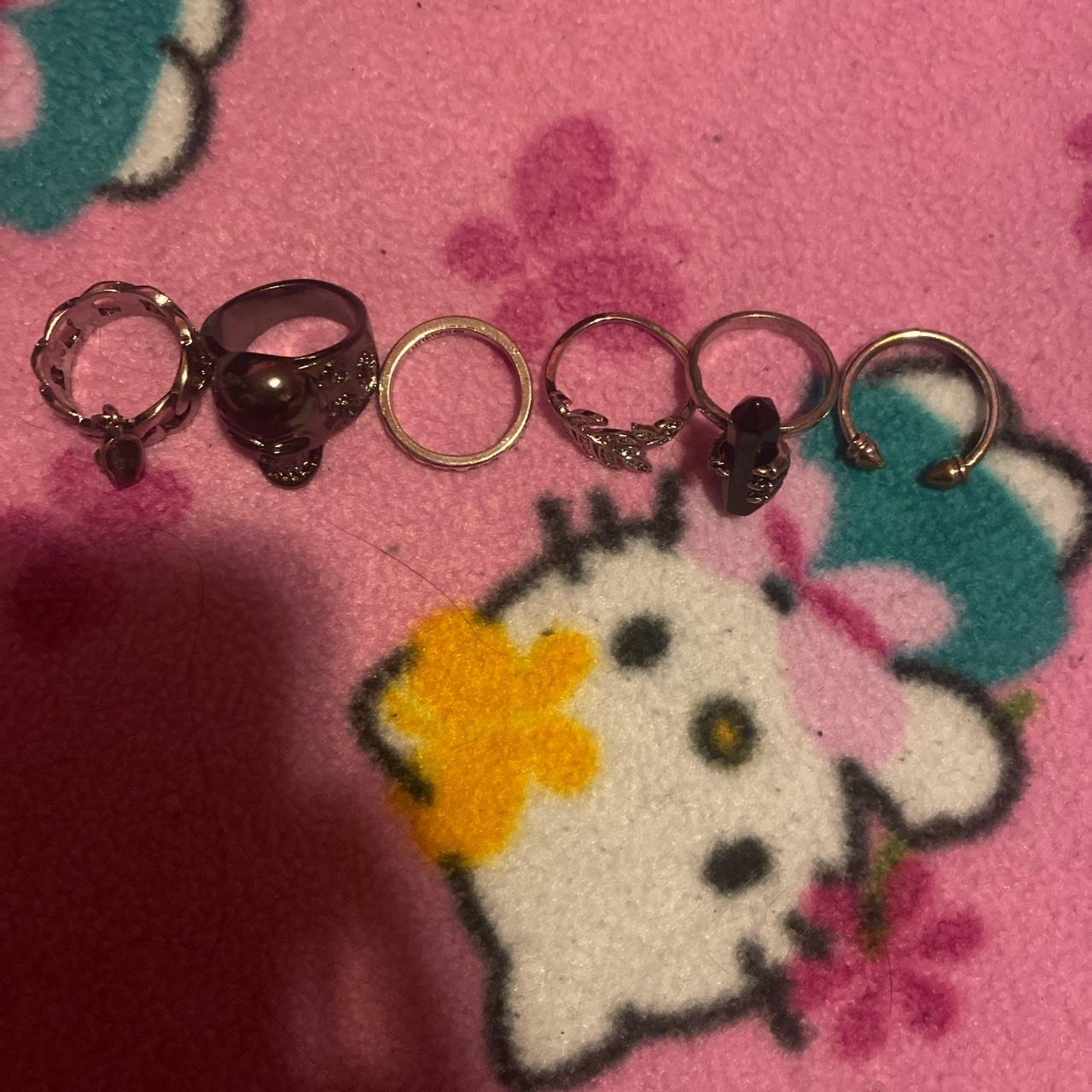 y2k/scene/emo bundle of 6 rings 💋 all of the rings... - Depop