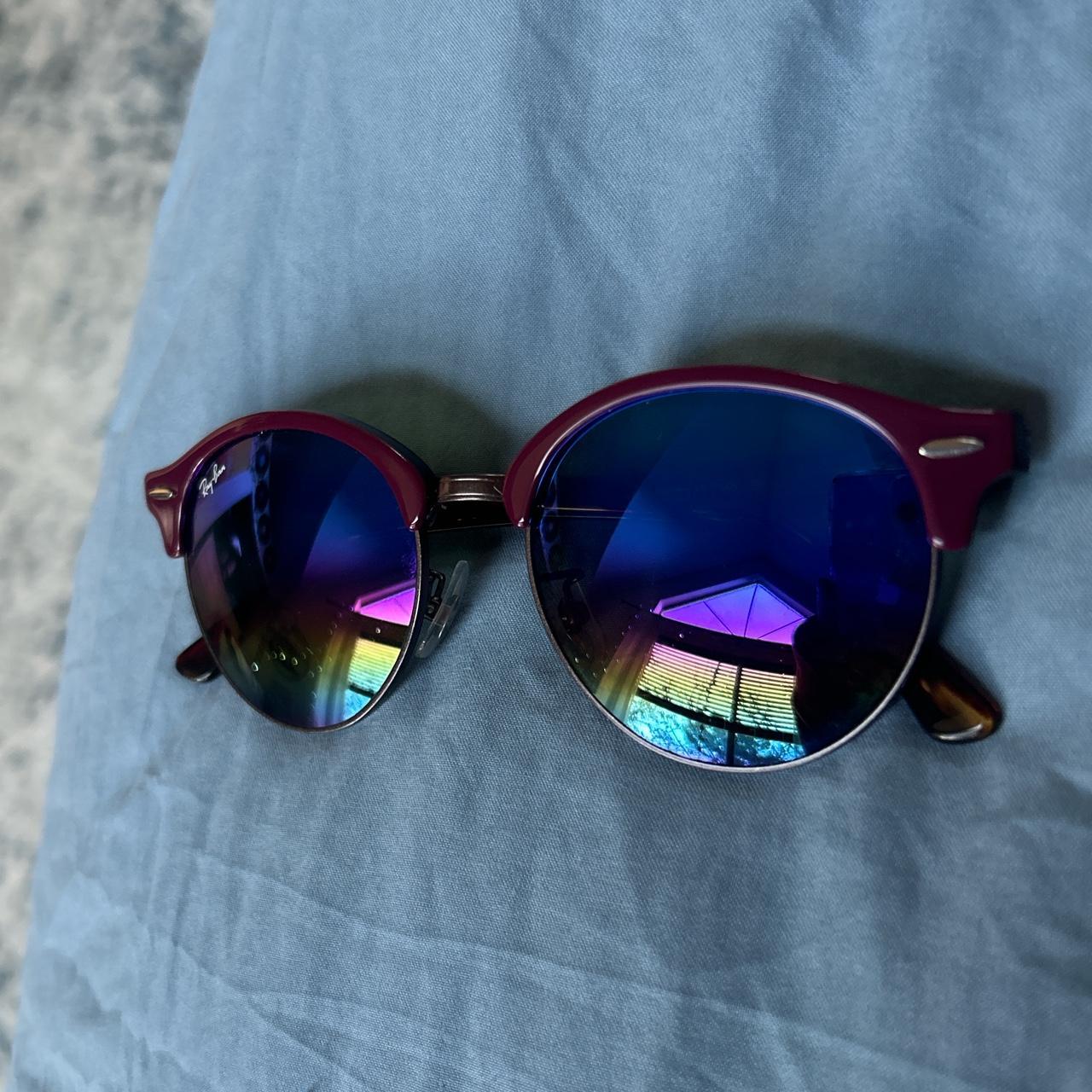 Rainbow ray bans in cat eye style, never worn, still... - Depop