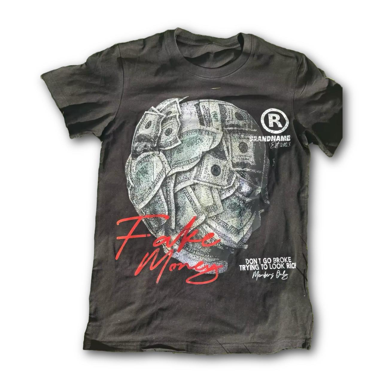 Black and red money graphic tee #streetwear #money | Depop