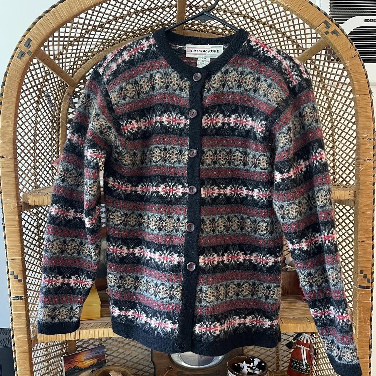 Vintage grandpa cardigan Size medium Multi color... - Depop