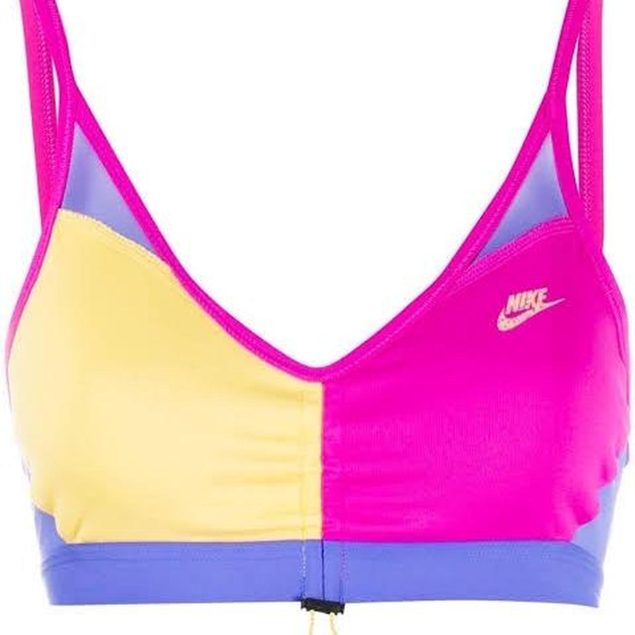 Nike multi colour sports bra in size M In perfect... | Depop