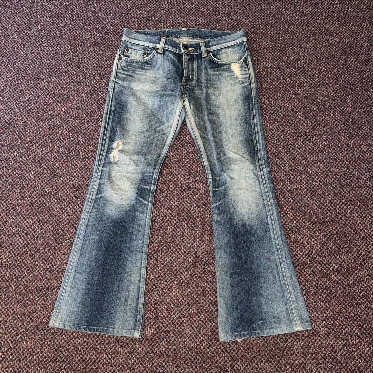 white washed flared jeans • brand new • size 31 •... | Depop