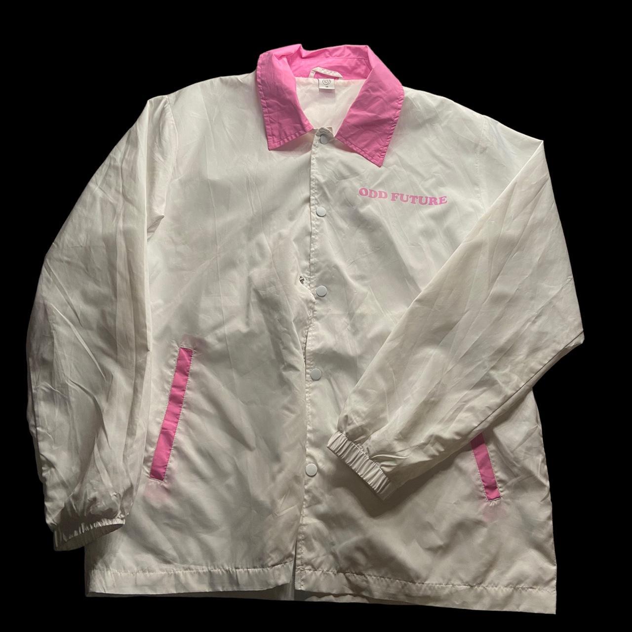 Odd Future Men's White and Pink Jacket | Depop