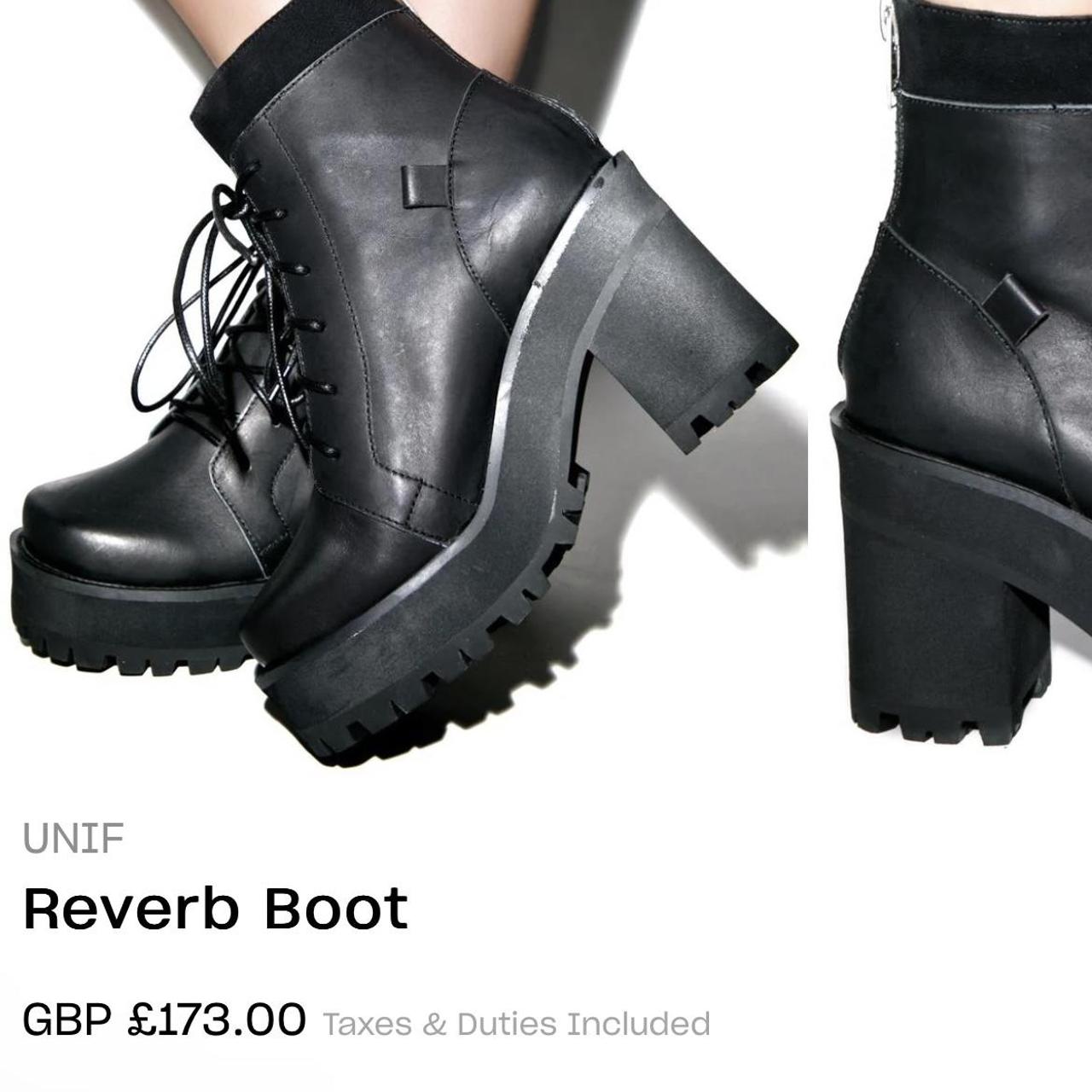 UNIF Women's Black Boots | Depop