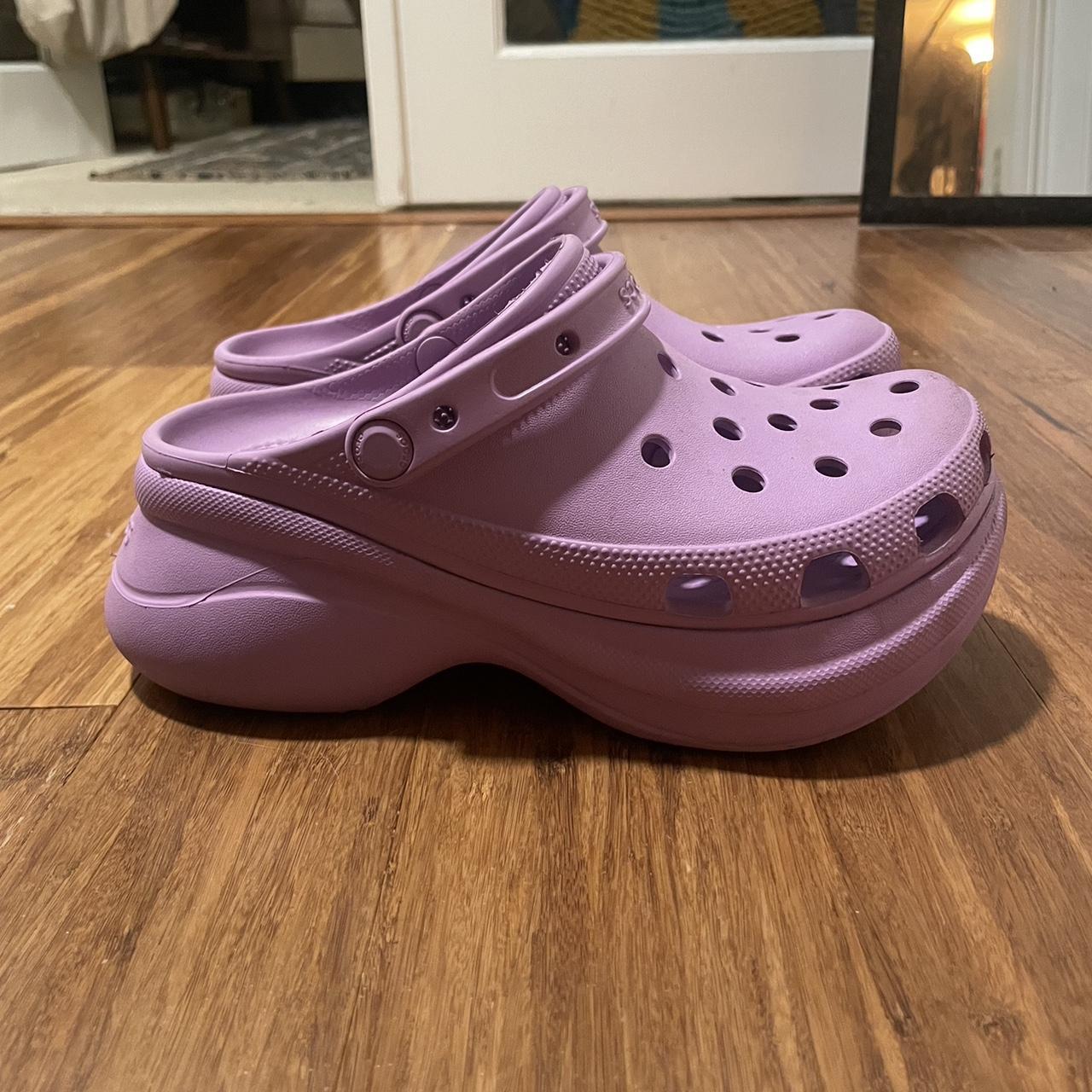 Crocs Women's Purple Slides | Depop
