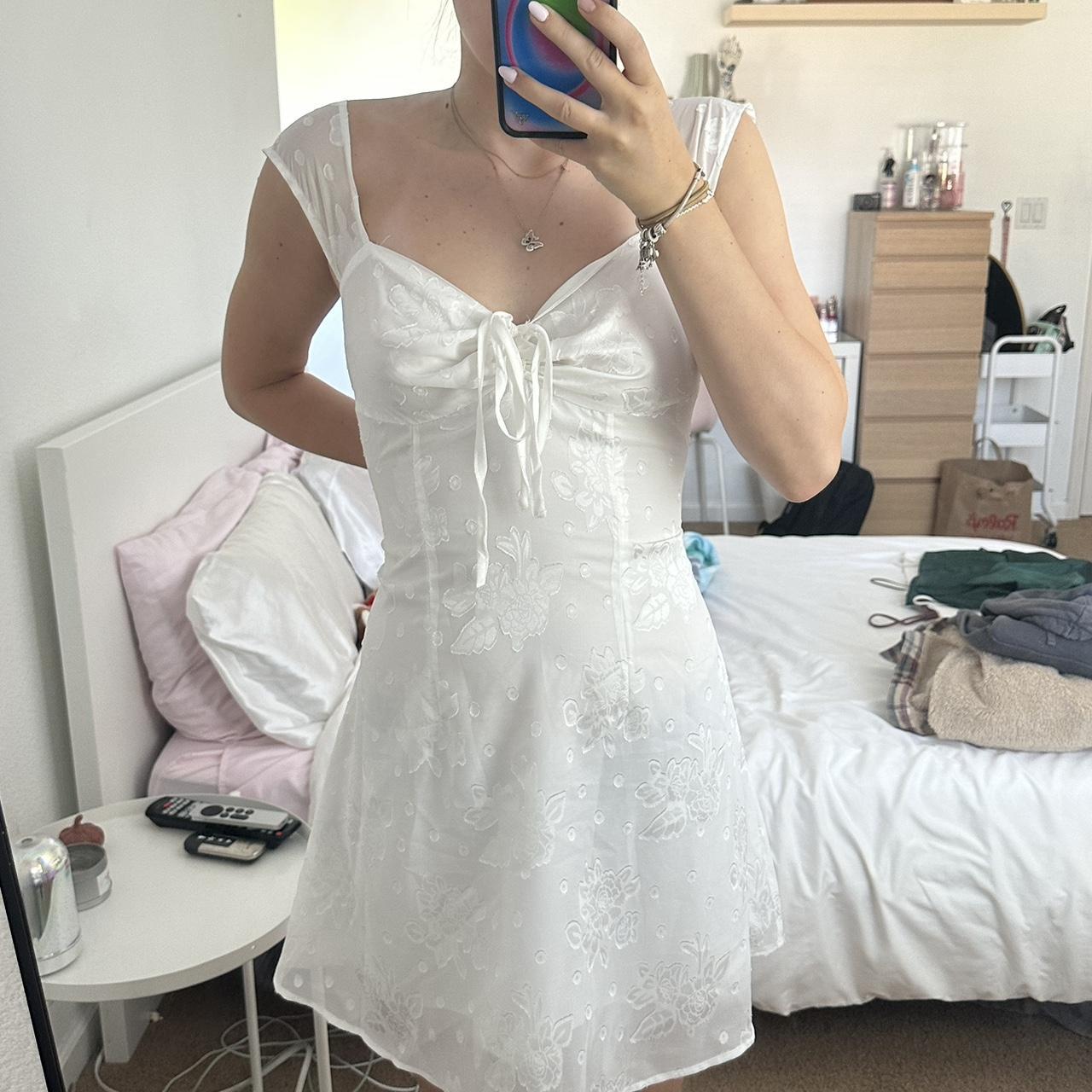 White cider floral dress - Depop