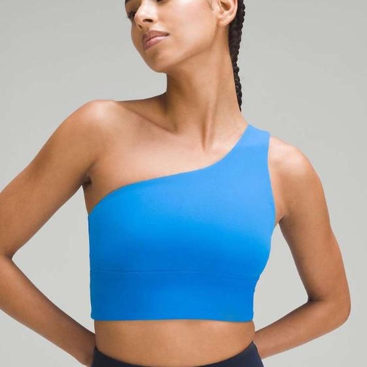Poolside blue lululemon asymmetrical bra - Depop