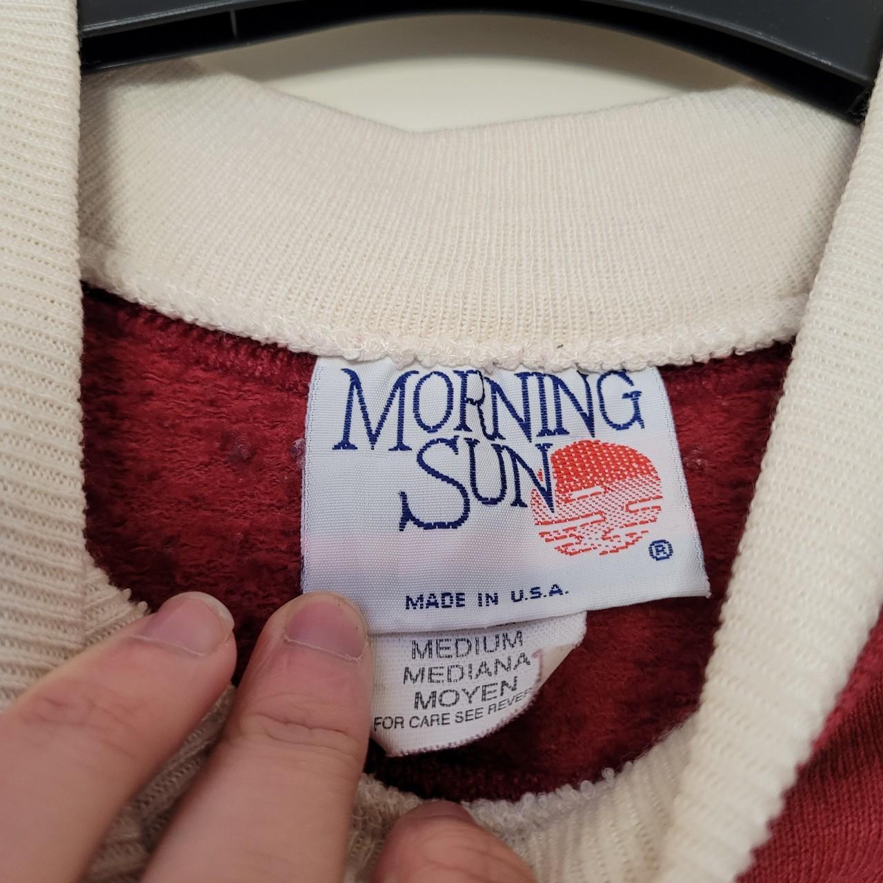 Morning Sun Women's Red and Burgundy Sweatshirt | Depop